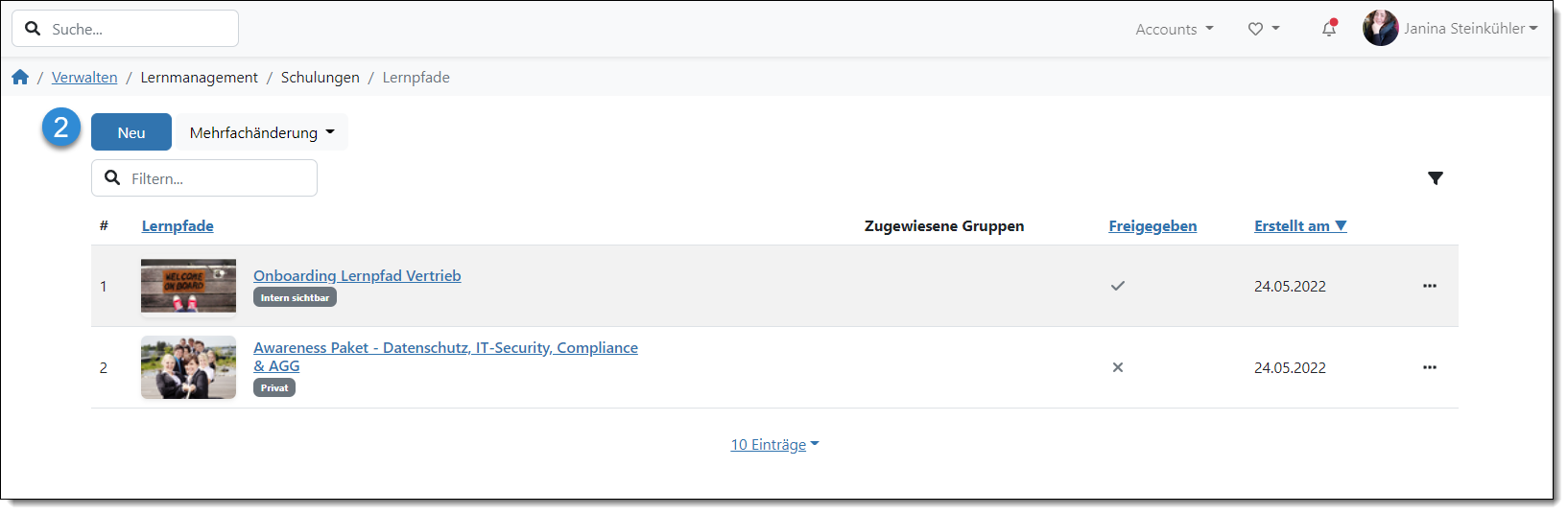 So erstellen Sie einen neuen Lernpfad | TUTORize